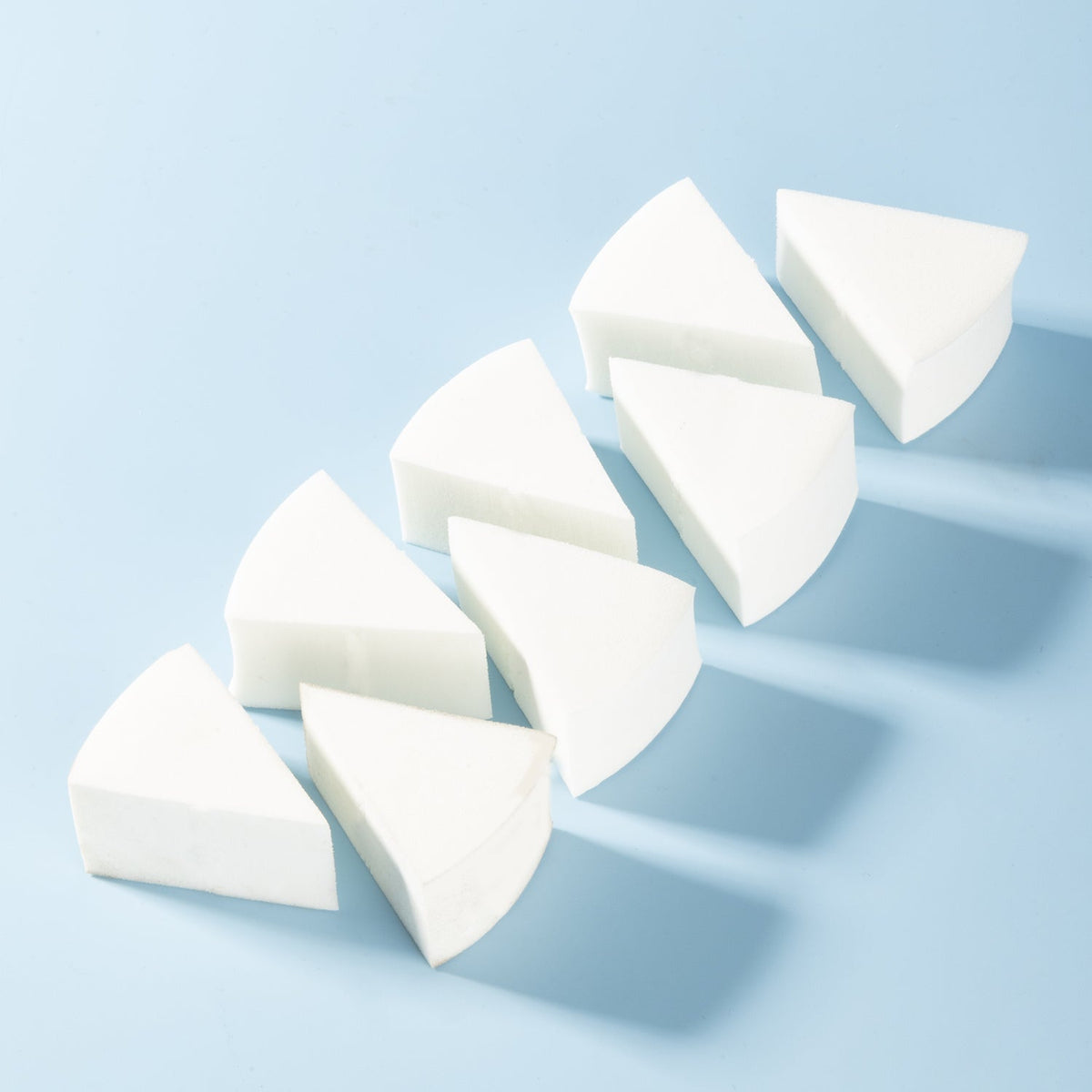 Pac Cosmetics Pressed Sponge (Triangle Pie) (White) (8 Pcs )
