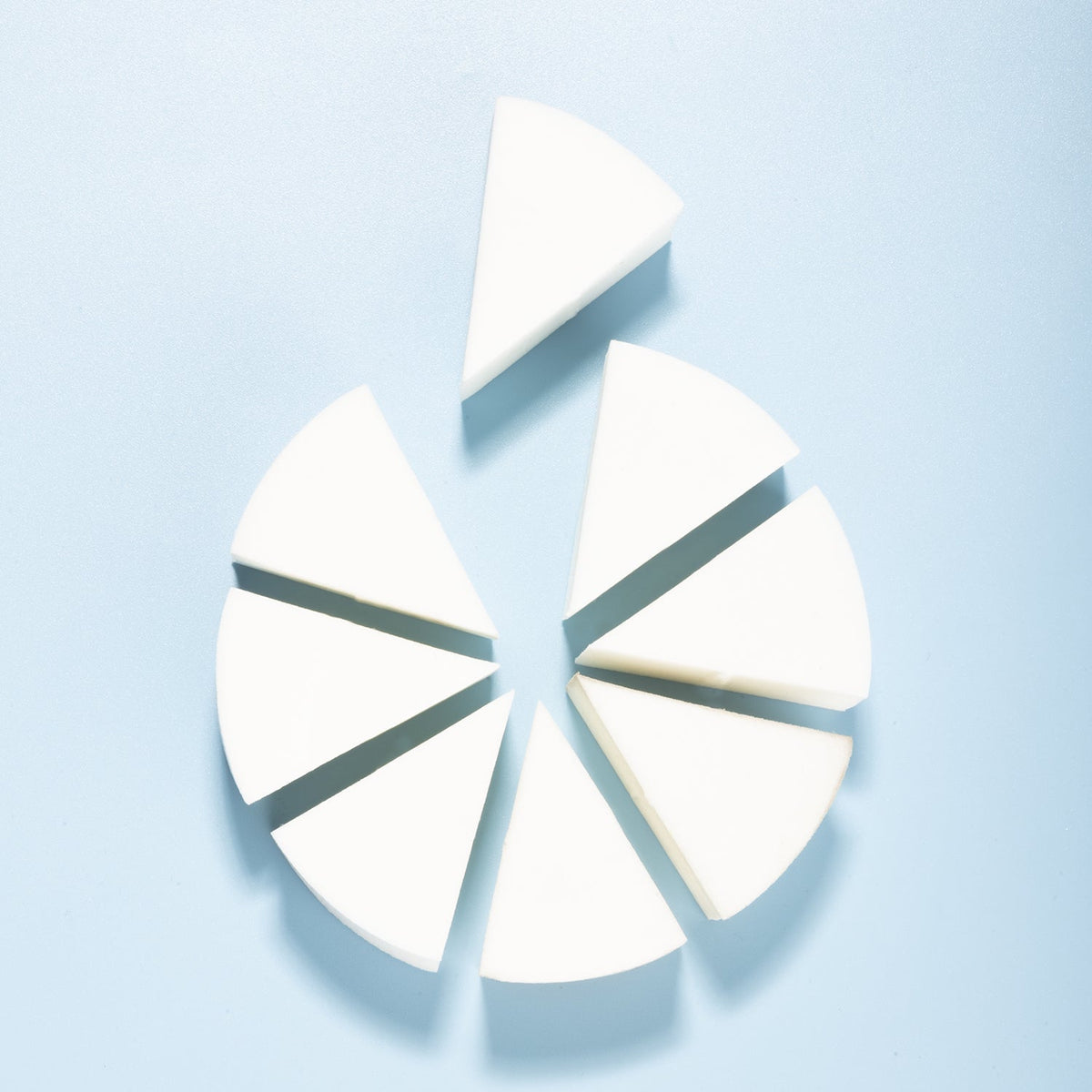 Pac Cosmetics Pressed Sponge (Triangle Pie) (White) (8 Pcs )